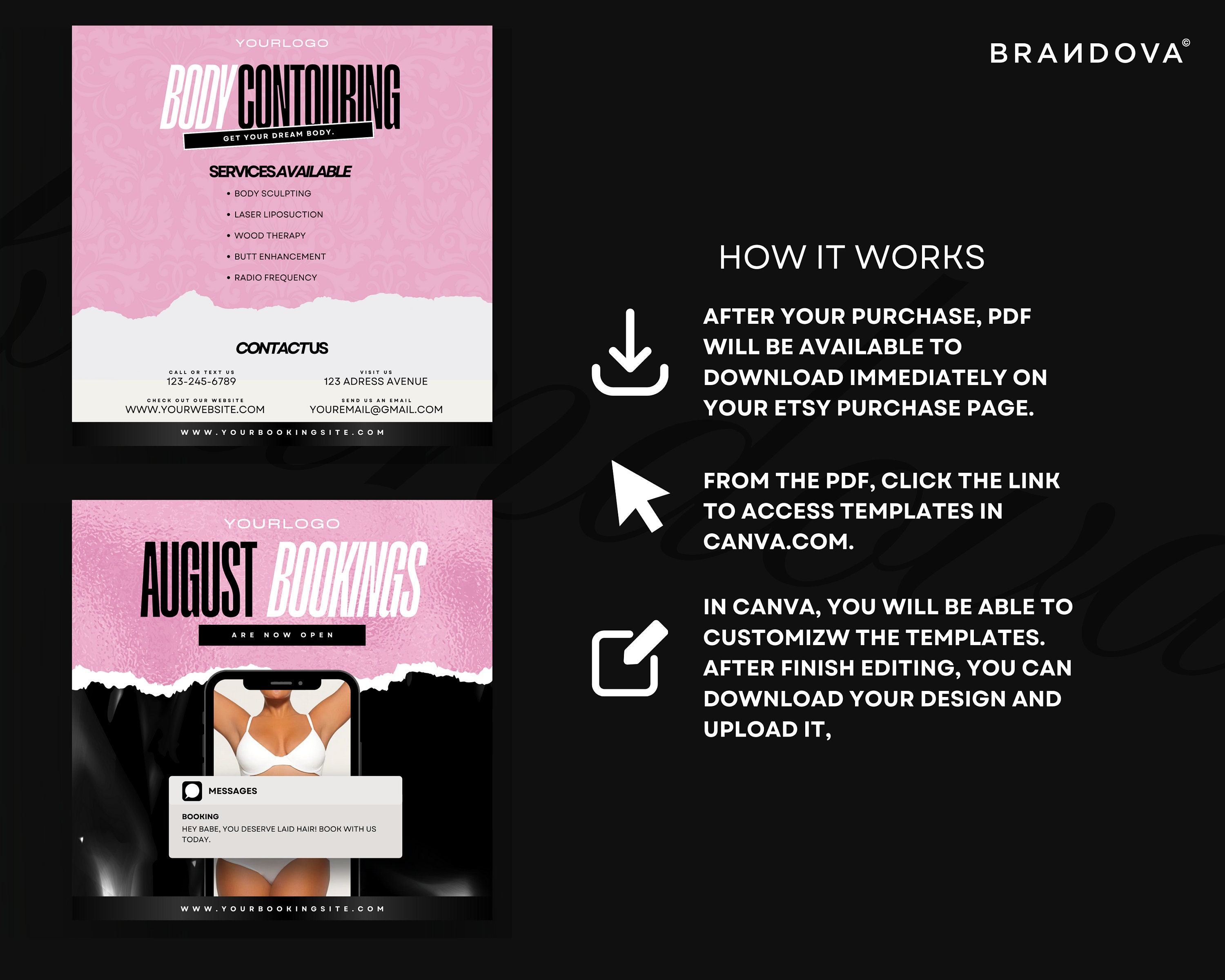 Body Sculpting Instagram Post Templates, Body Contouring Social Media ...