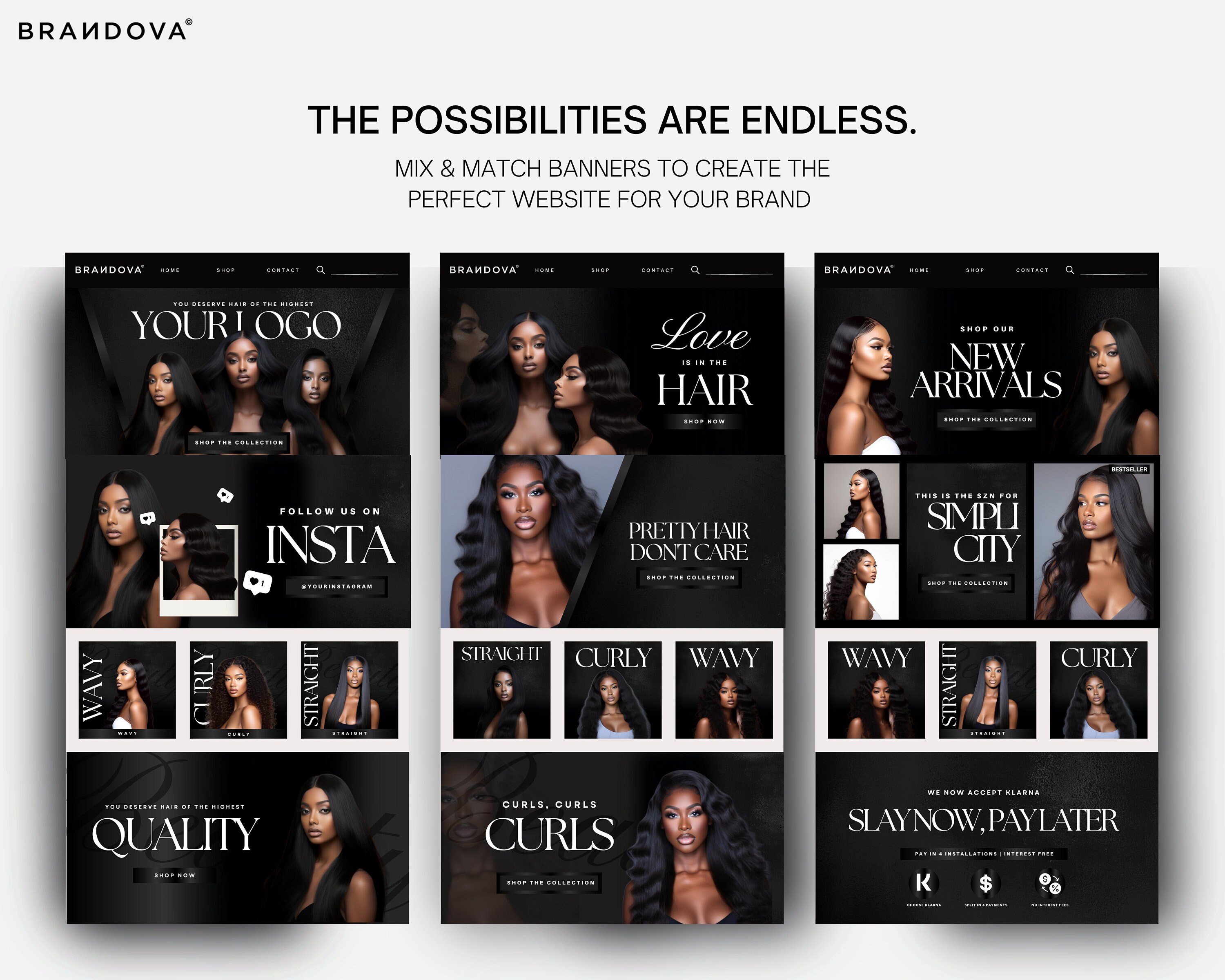 18 HAIR WEB BANNERS Hair Boutique Web Banners Hairstylist - Etsy