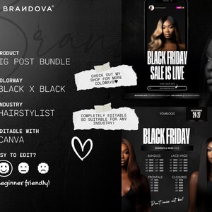 Black Friday Hair Templates, Hairstylist Boutique Cyber Monday Sales ...