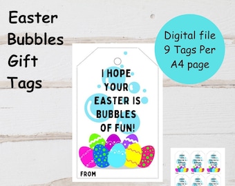 EASTER Bubbles GIFT Tags, Easter Bunny Tags, I Hope Your Easter is ...