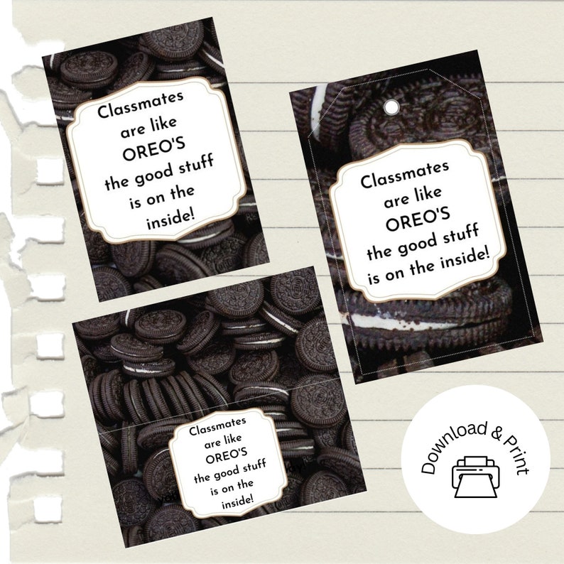 Printable Class Gift Tags | Oreo | Last Day of School | Student Gifts ...