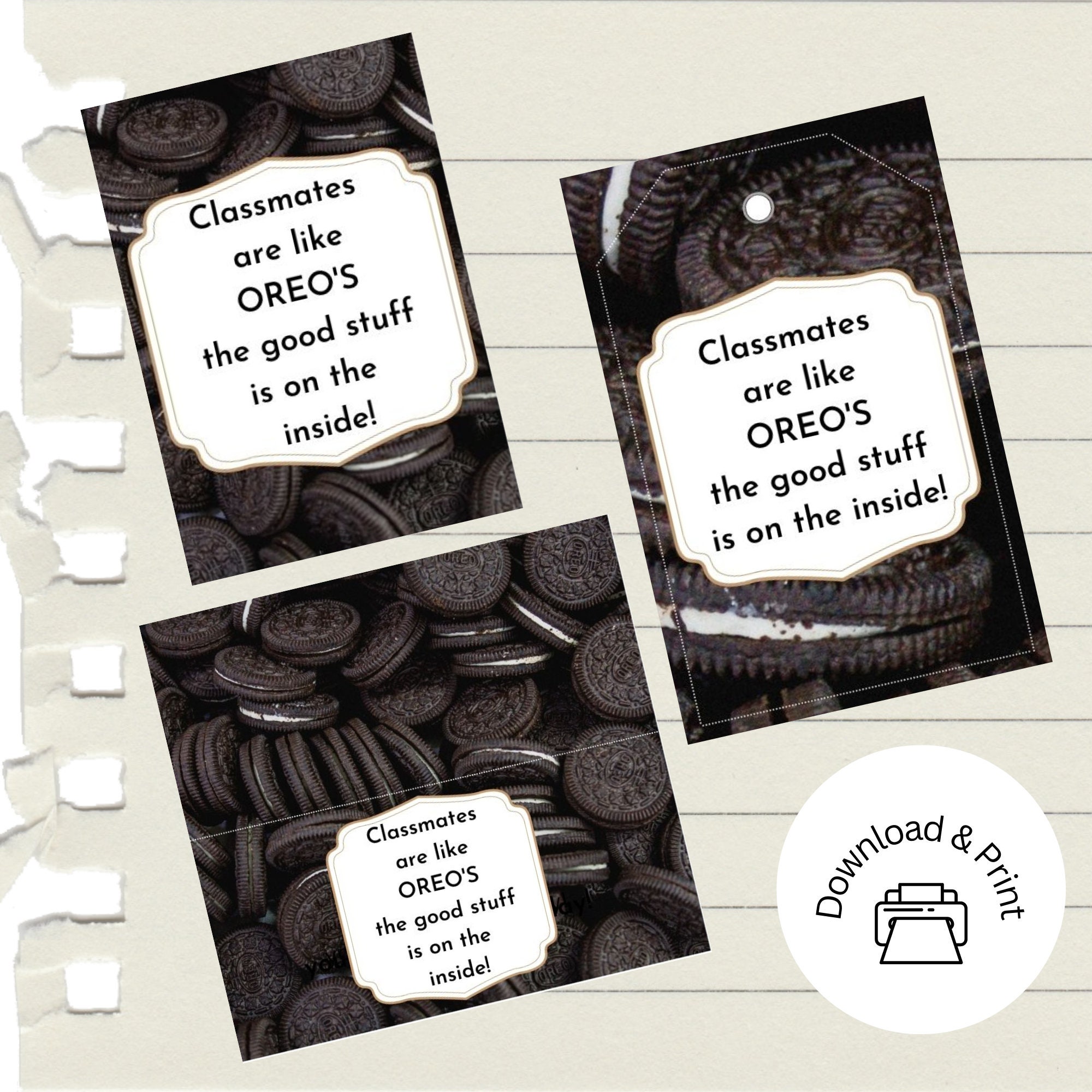 Printable Class Gift Tags | Oreo | Last Day of School | Student Gifts ...