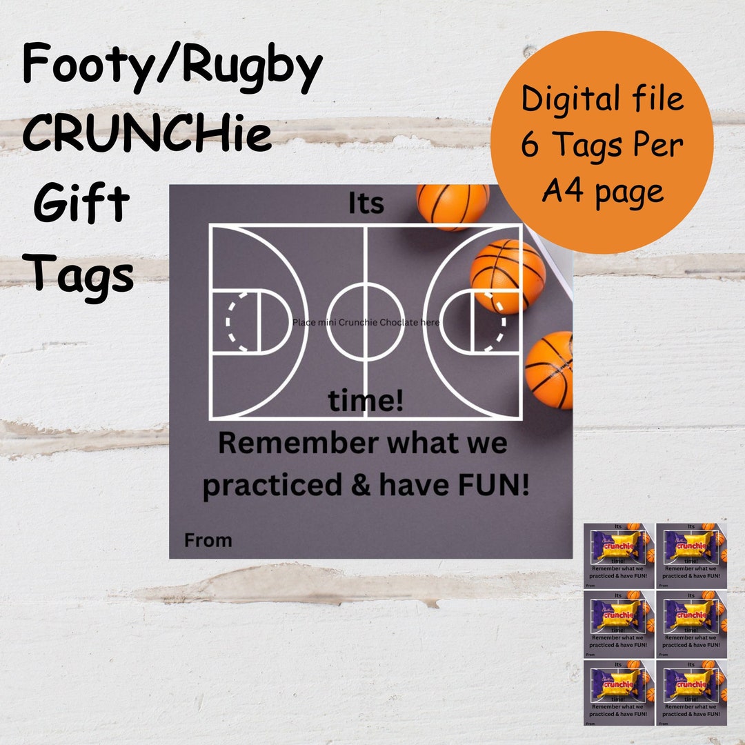Basketball Gift Tags Crunchie Gift Tags Basketball Team Gifts ...