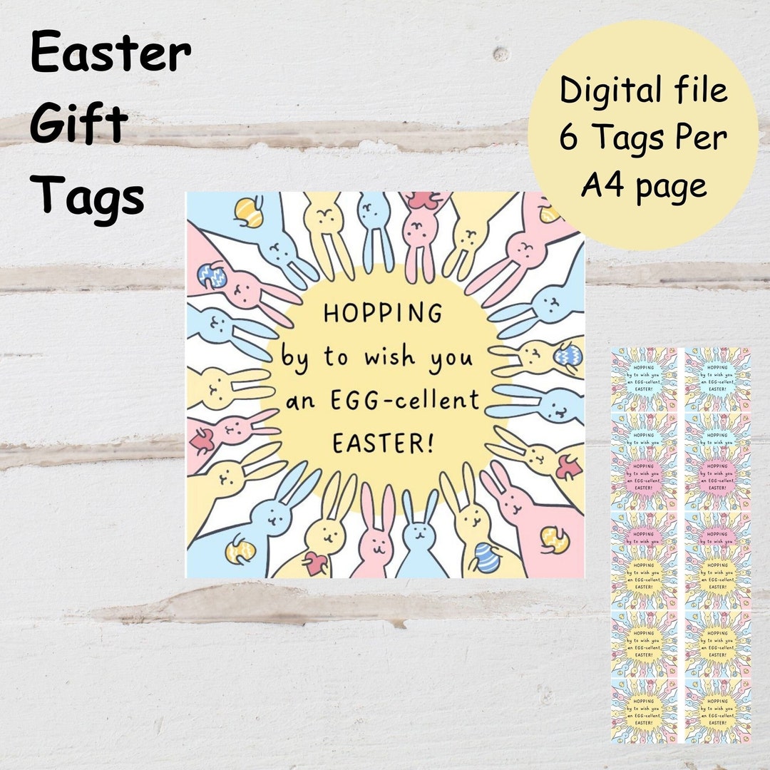 Eggcellent EASTER Gift TAG, Printable EASTER Gift Tags, Classroom ...