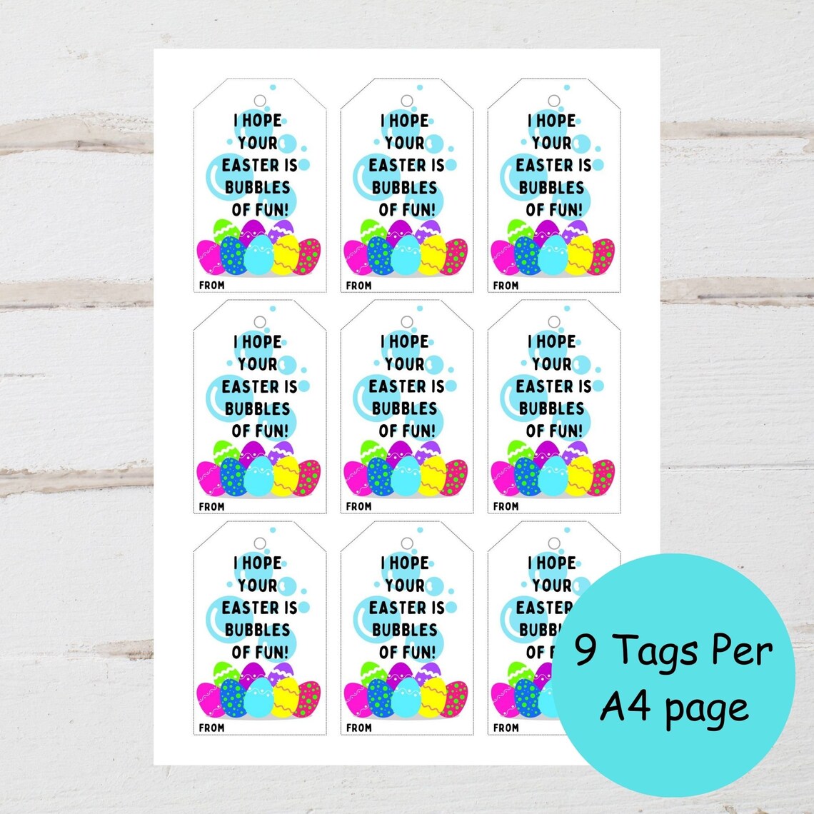 I Hope Your Easter is Bubbles of Fun, Easter Gift Tags, Classroom ...