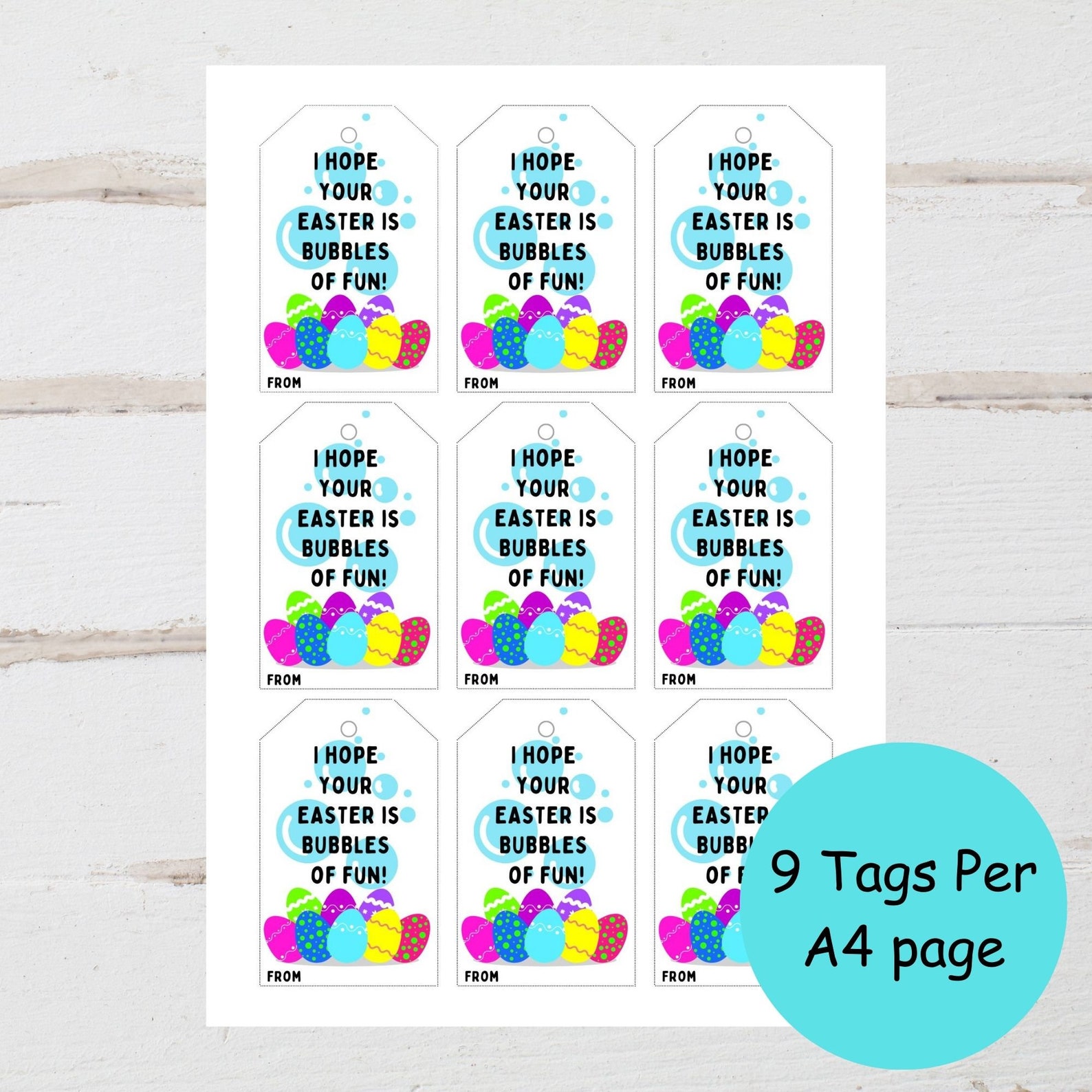 I Hope Your Easter is Bubbles of Fun, Easter Gift Tags, Classroom ...