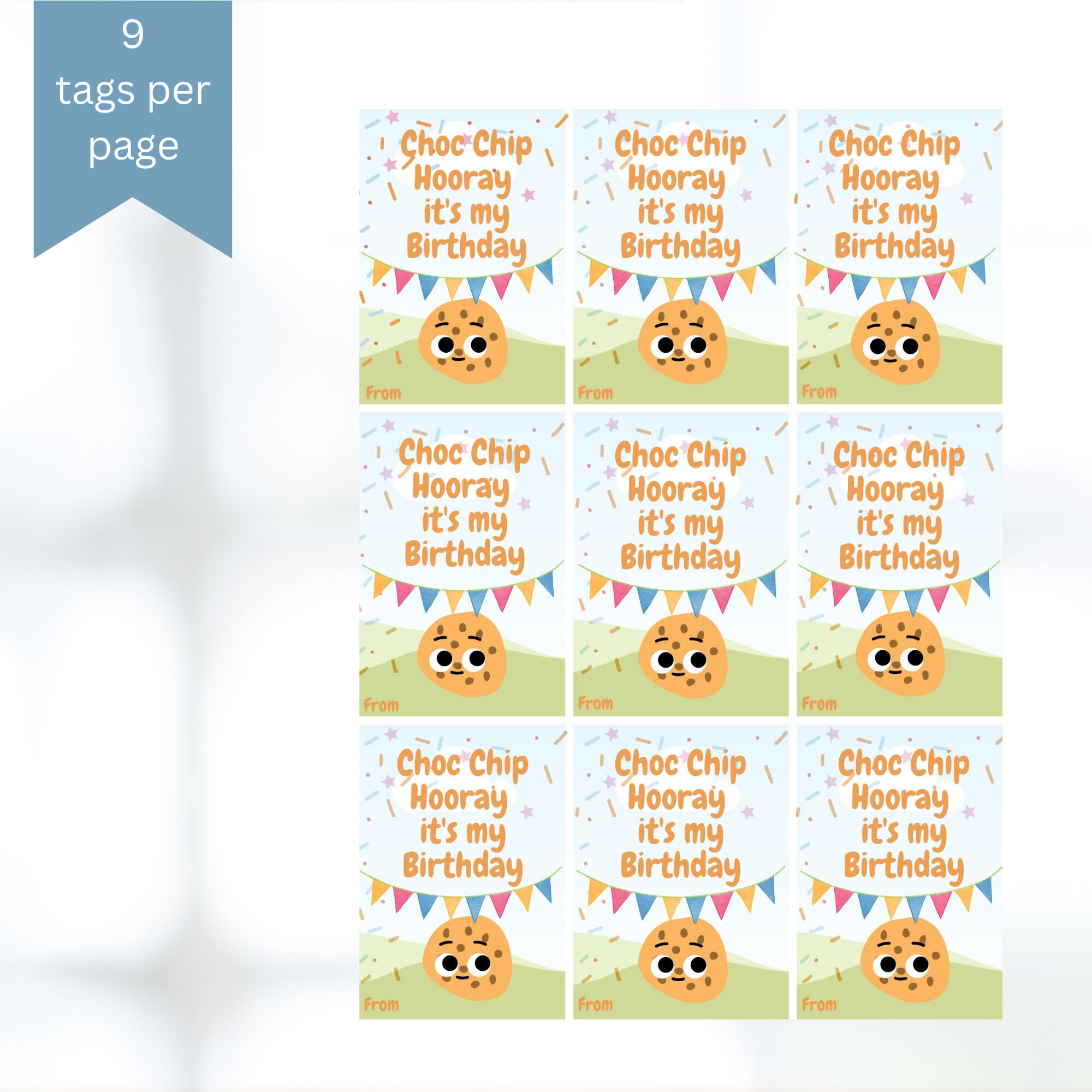 Printable Birthday Tags | Cookie Gift Tag | Cookie Favor Tags ...