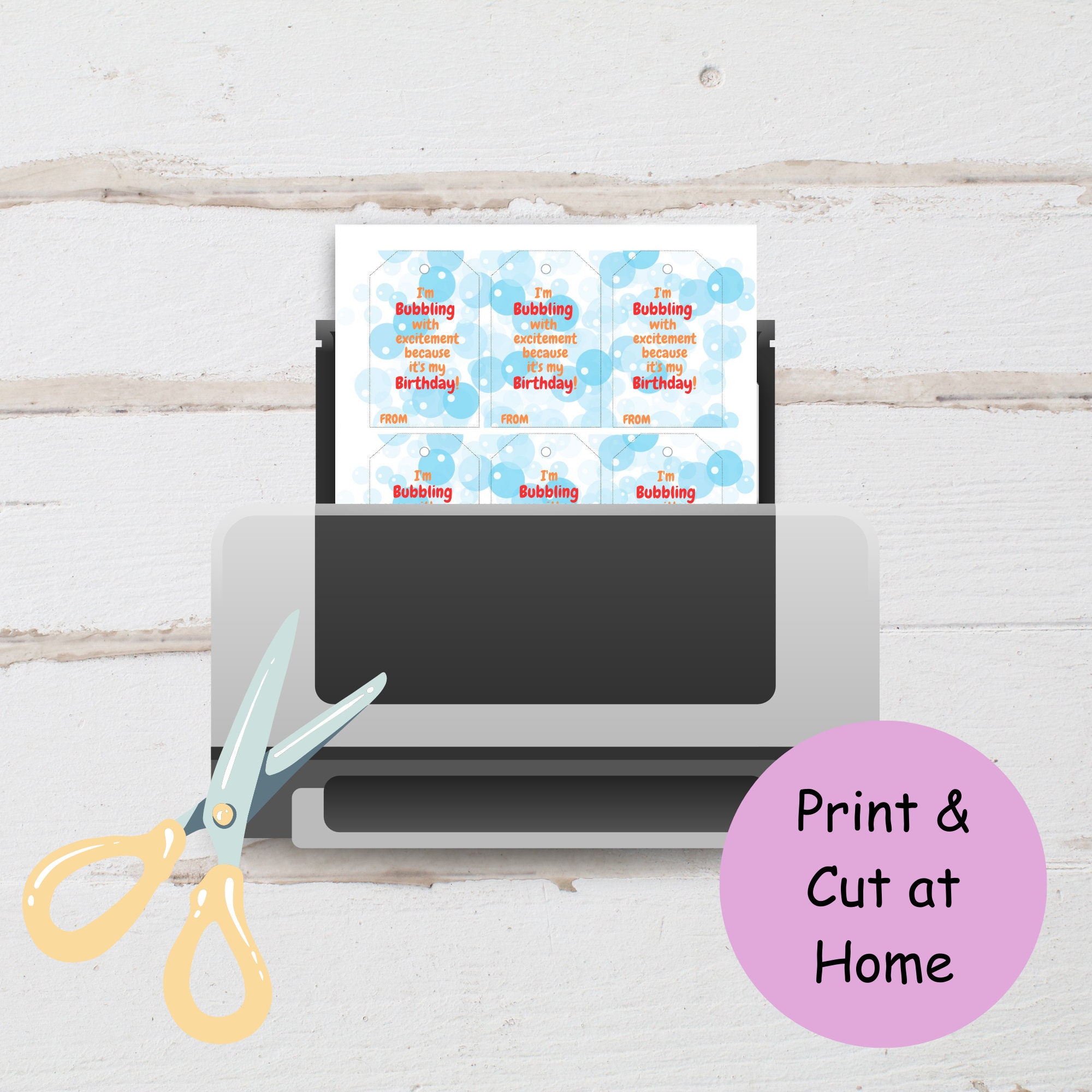 Printable Birthday Gift Tags | Bubbles | Bubble Favors | Bubble Gift ...