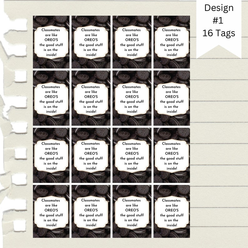 Printable Class Gift Tags | Oreo | Last Day of School | Student Gifts ...
