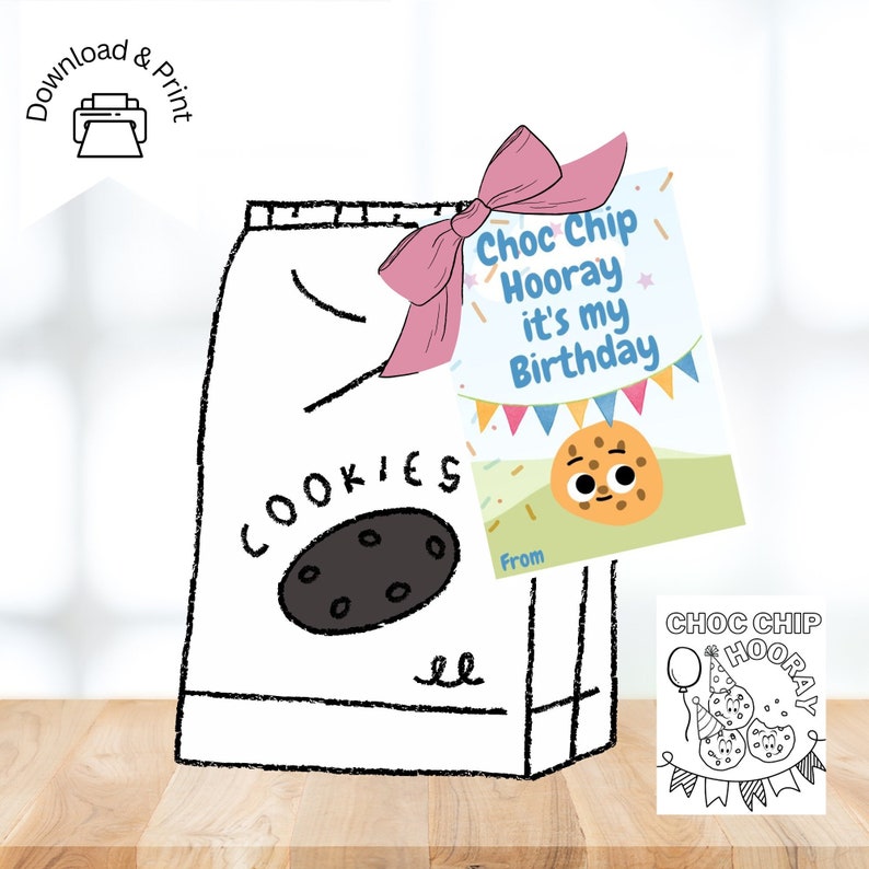 Printable Birthday Tags | Cookie Gift Tag | Cookie Favor Tags ...
