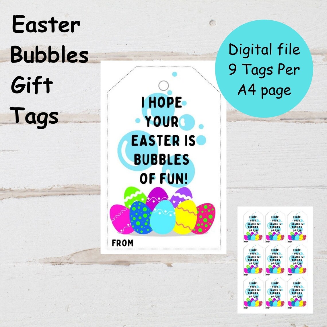 I Hope Your Easter is Bubbles of Fun, Easter Gift Tags, Classroom ...