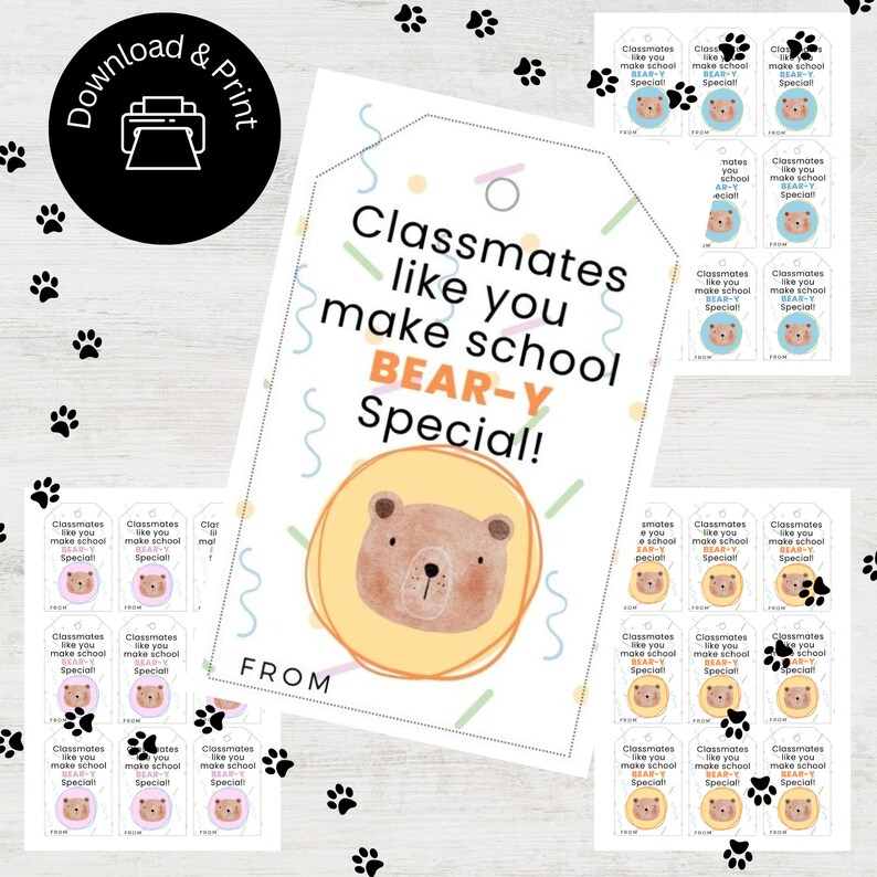 Printable Class Gift Tags | Classroom Gift Tags | Student Appreciation ...