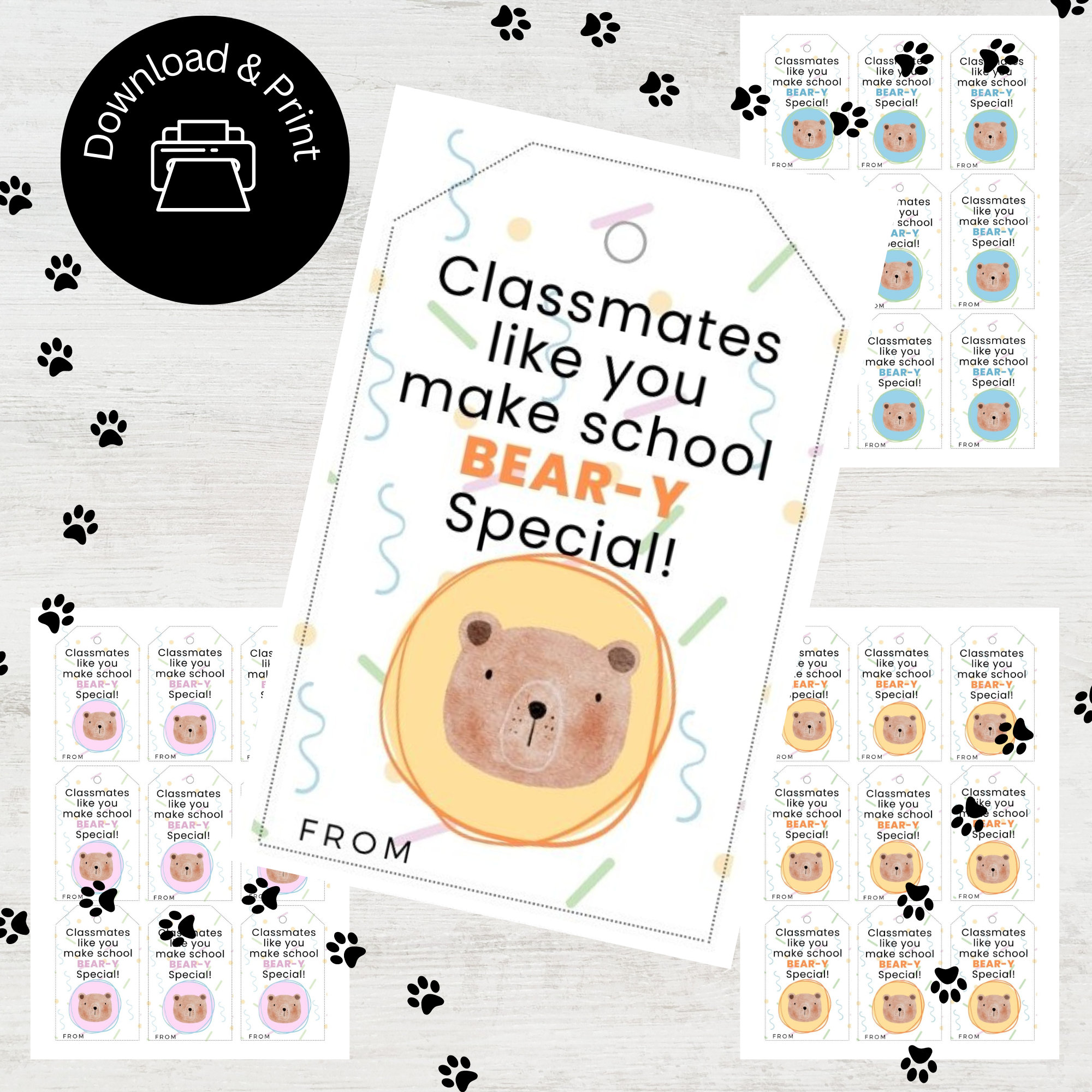 Printable Class Gift Tags Classroom Gift Tags Student Appreciation Last ...