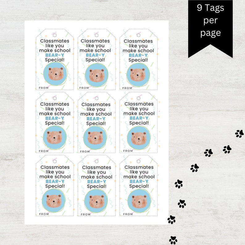 Printable Class Gift Tags | Classroom Gift Tags | Student Appreciation ...