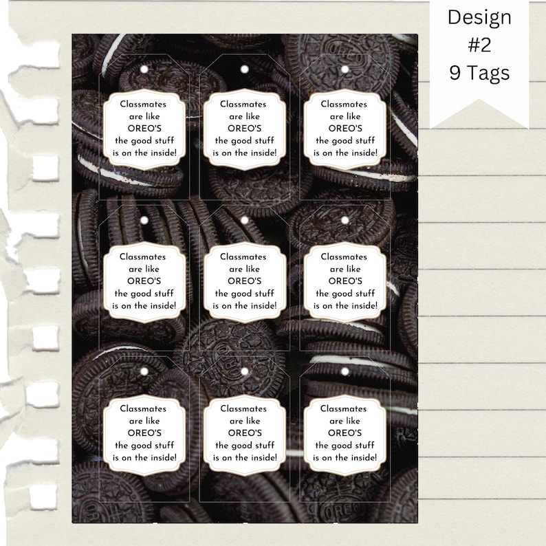 Printable Class Gift Tags | Oreo | Last Day of School | Student Gifts ...