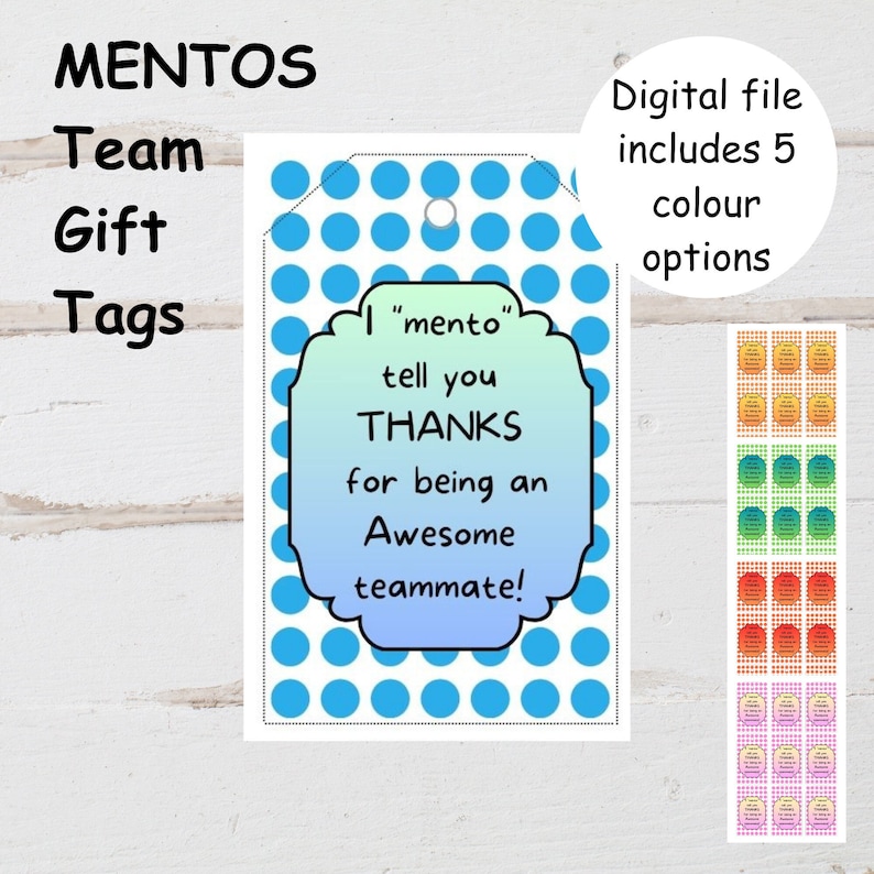 Mentos Team Gift Tags | Fun Team Gifts | Team Sport Gift Tags | Kids ...