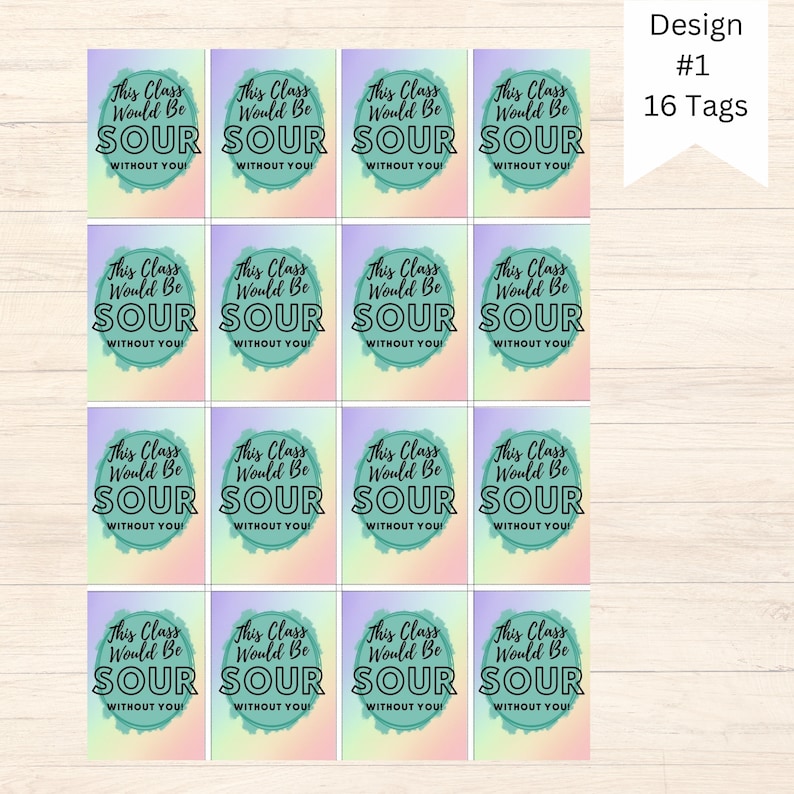 Printable Candy Class Gift Tags | Fun Class Gifts | Sour Candy Bag Tags ...