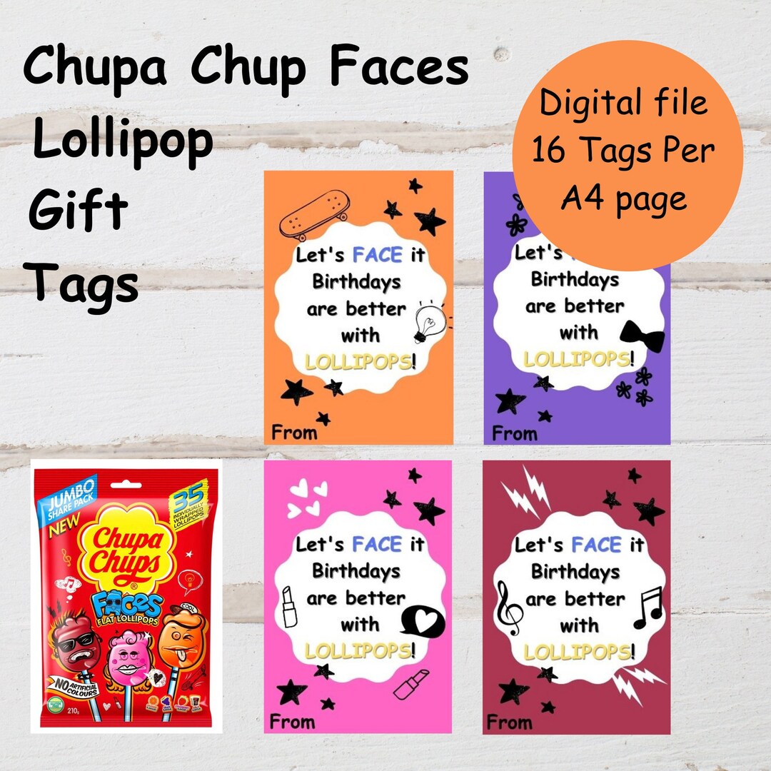 Chupa Chup Birthday Gift Tags | Fun Birthday Gift Tags | Printable ...