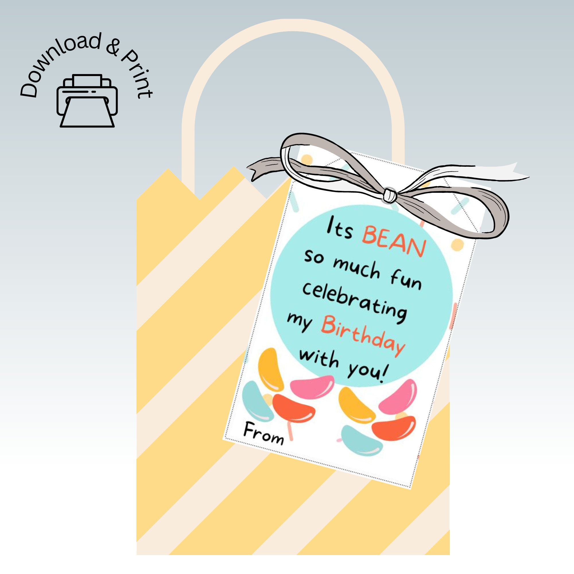 Printable Birthday Gift Tags | Jelly Beans | Candy Party | Candy Favors ...