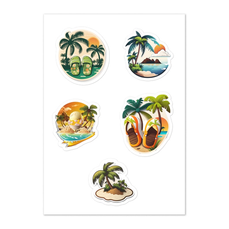 Sea Beach Stickers, Vacation, Sun, Fun, Croc Sandals, Sticker Sheet - Etsy