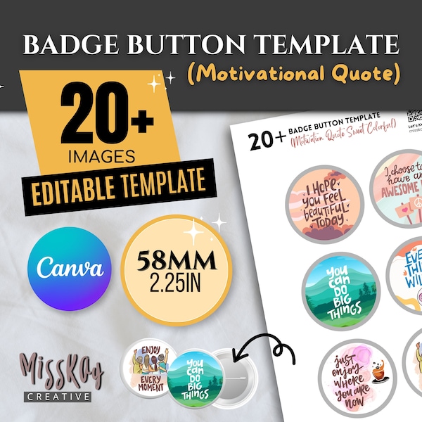 58mm Button Template - Etsy
