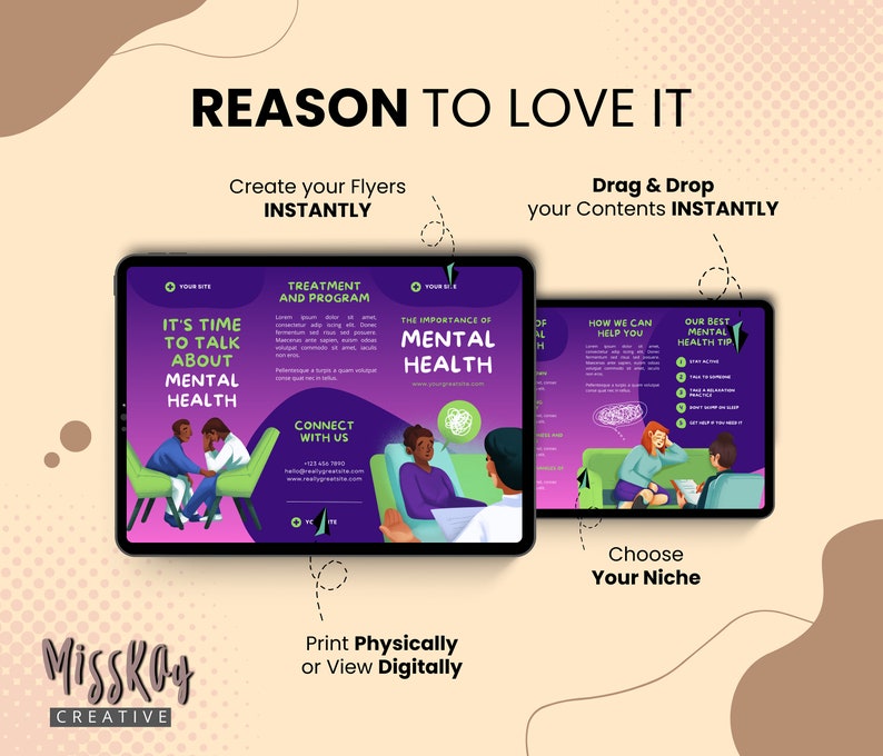 6+ Editable Trifold Flyers Template Pamplets Professional Mental Health ...