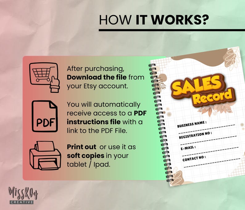 2026 Boho Sales Record Tracker Printable Aesthetic | Small Business ...