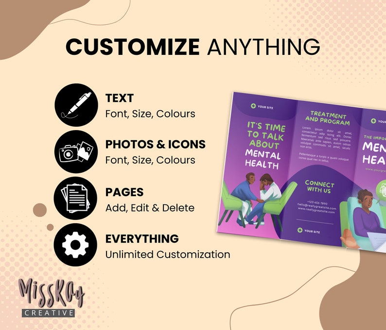 6+ Editable Trifold Flyers Template Pamplets Professional Mental Health ...