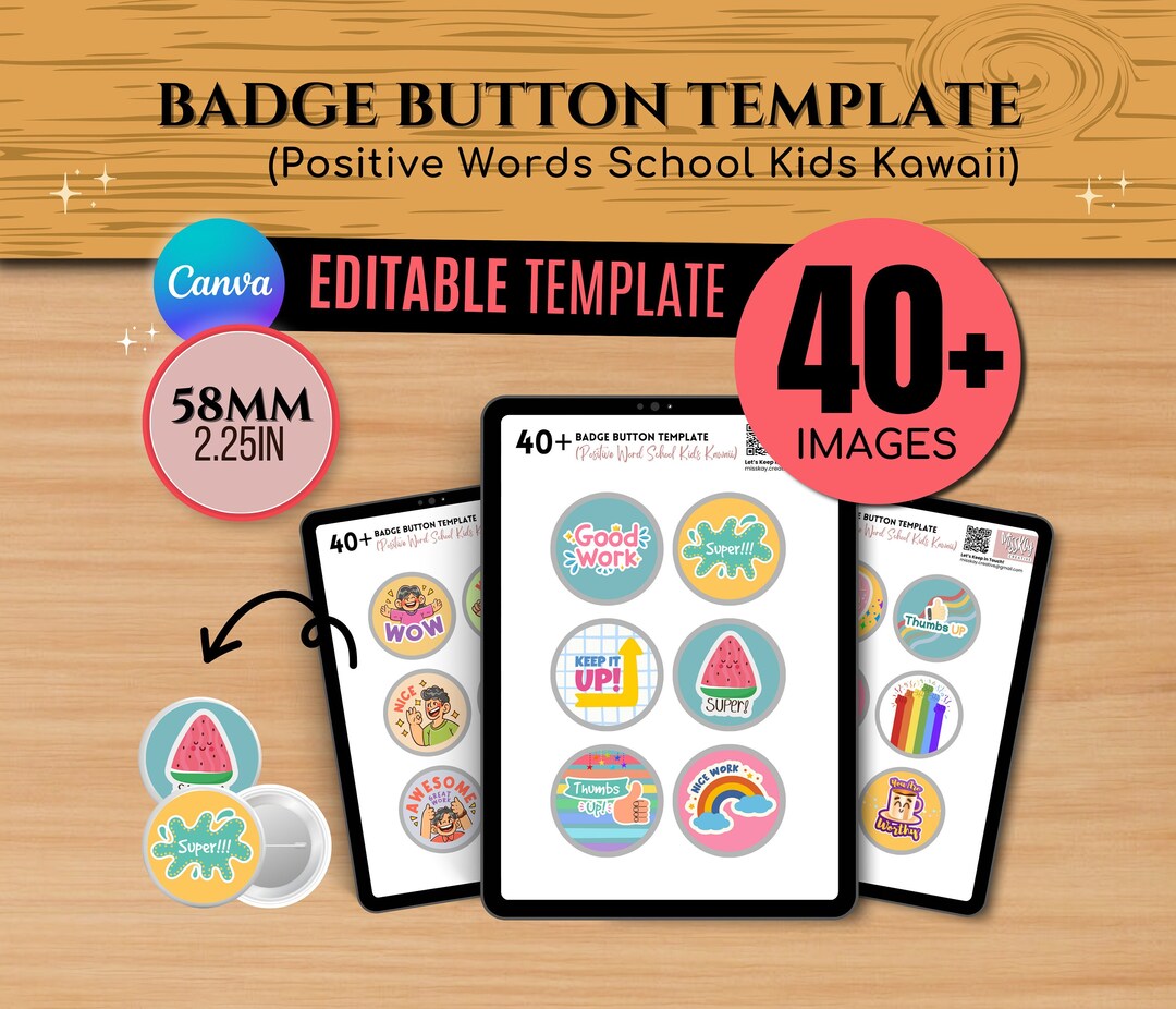 40+ Editable Badge Button Pinback Motivational Quote Kawai Cute Animal ...