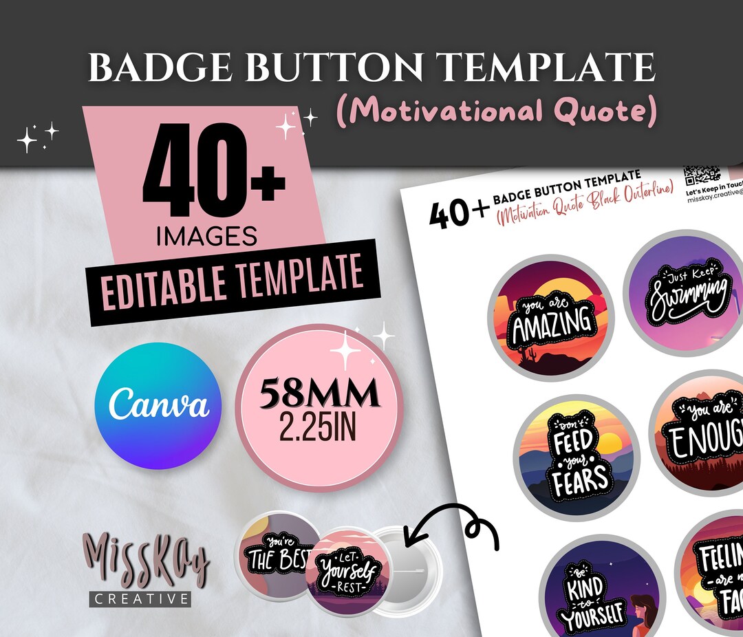 40+ Editable Motivational Quote Badge Button Template | Motivational ...