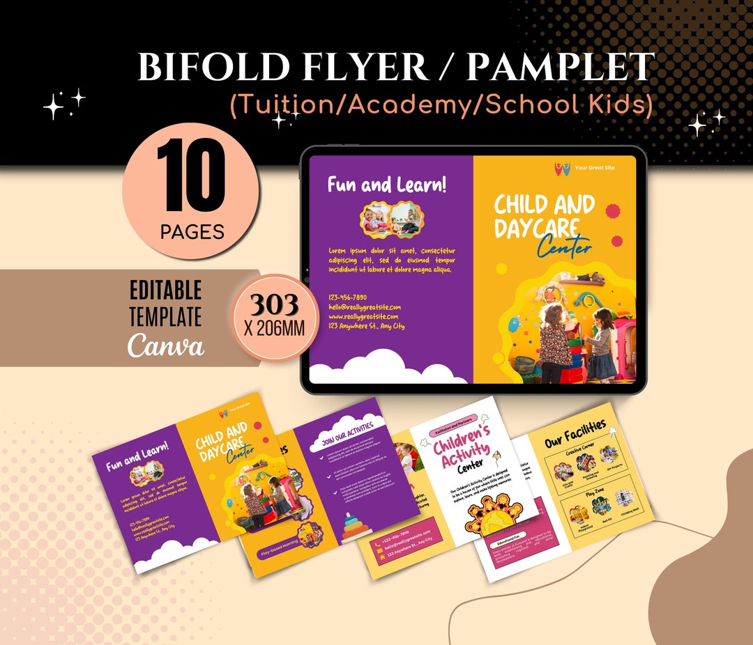 10+ Editable Bifold Flyers Template Pamplets Tuition Academy Services ...