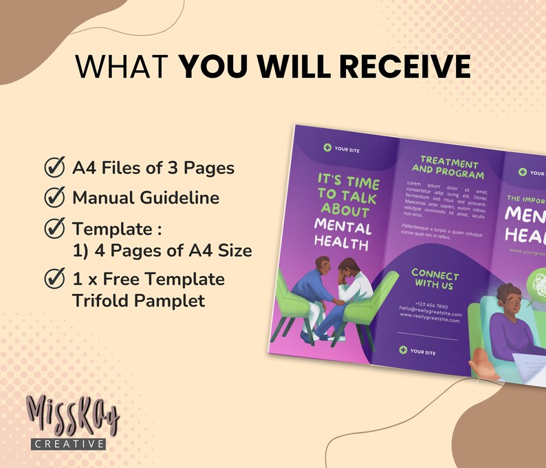 6+ Editable Trifold Flyers Template Pamplets Professional Mental Health ...