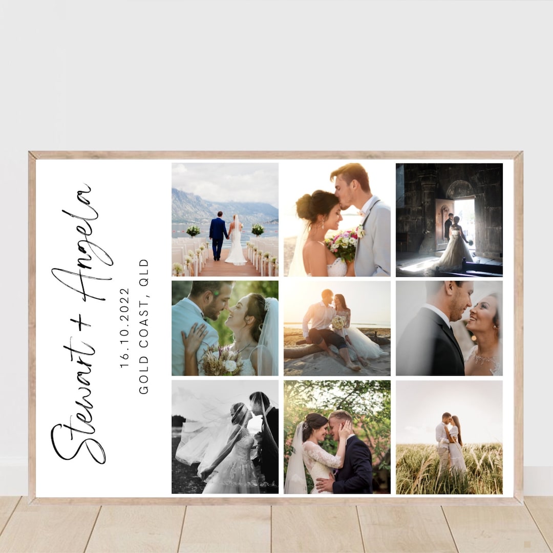Custom Wedding Collage, Personalized, Anniversary, Wedding, Print ...
