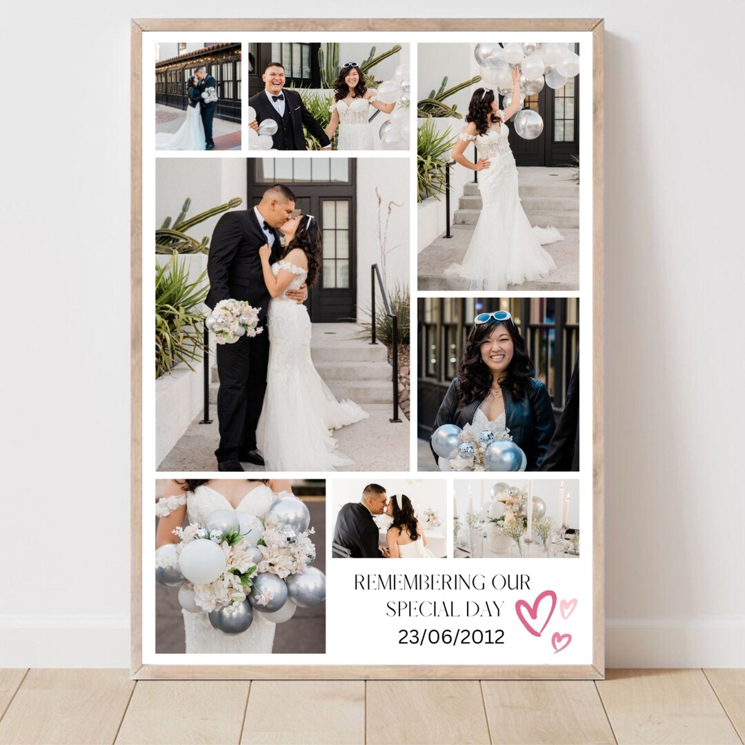 Custom Wedding Collage, Personalized, Anniversary, Wedding, Print ...