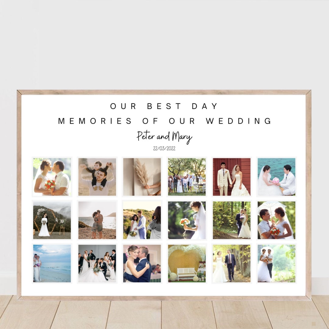 Custom Wedding Collage, Personalized, Anniversary, Wedding, Print ...