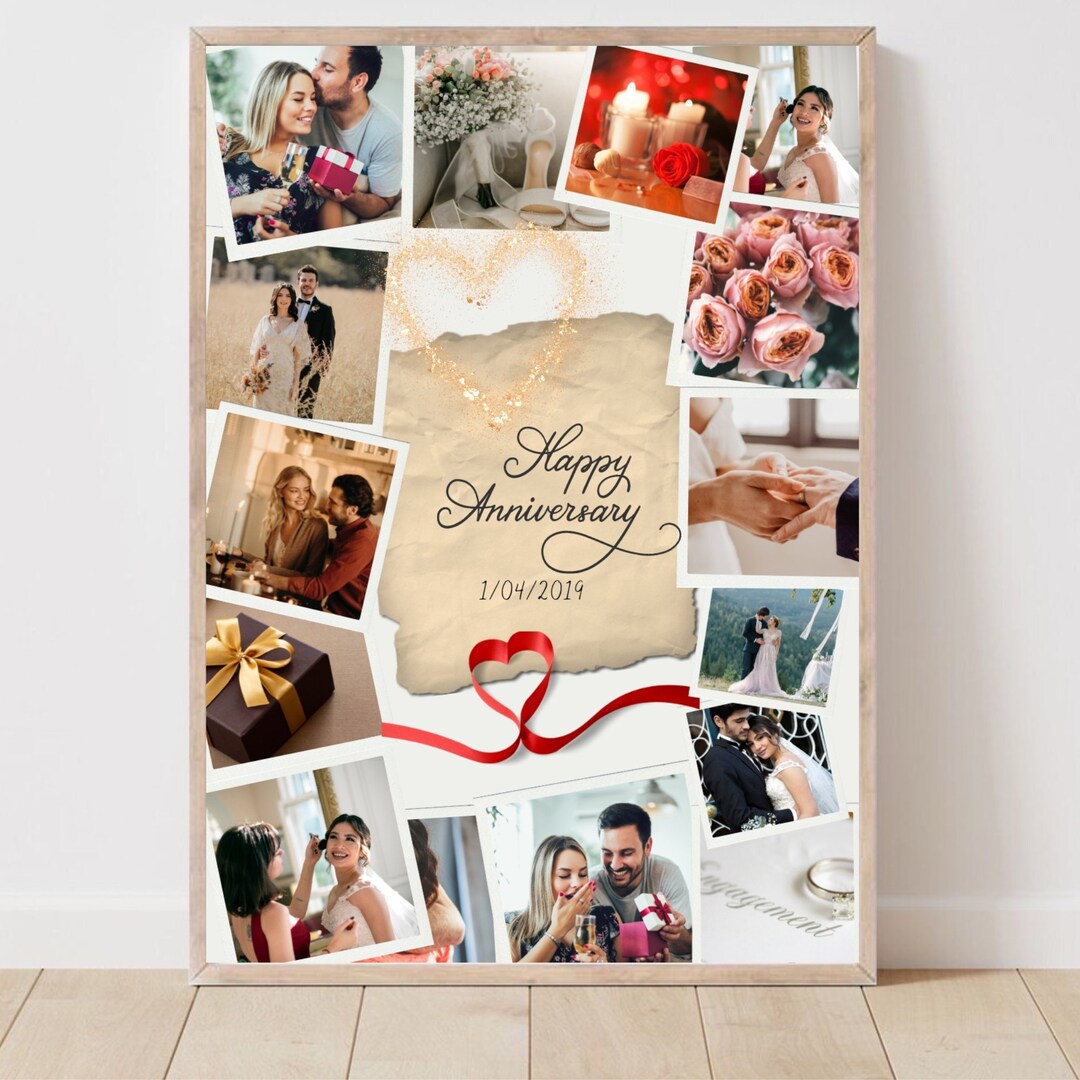Custom Wedding Collage, Personalized, Anniversary, Wedding, Print ...