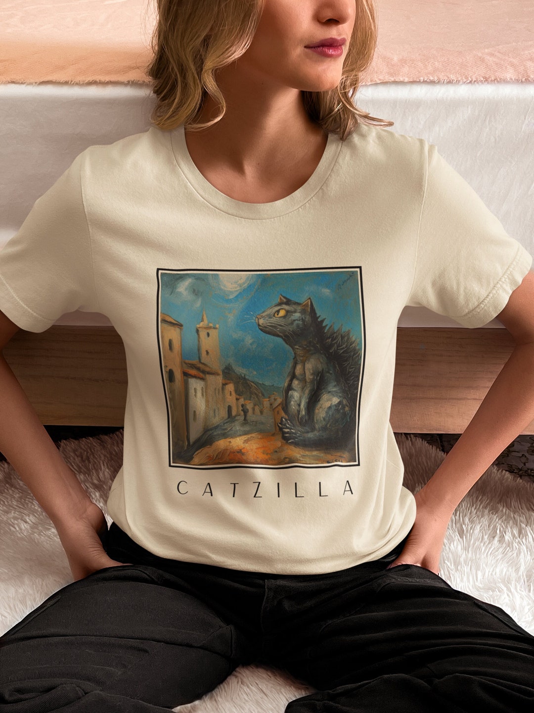 Catzilla T-shirt: Funny Godzilla Cat Tee, Gift for Cat Lovers - Etsy