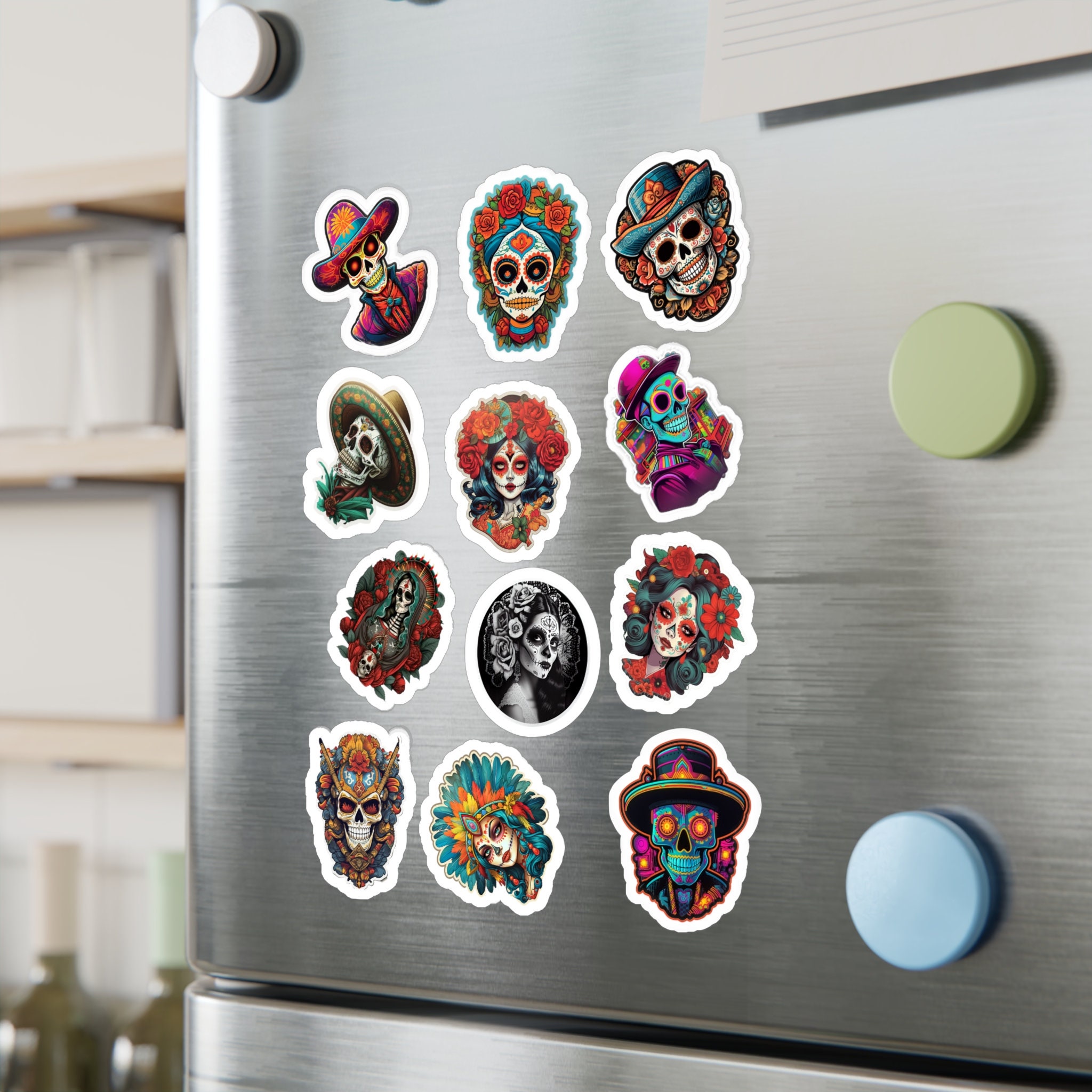 Colorful Skelita Calaveras Sticker Pack High Quality - Etsy