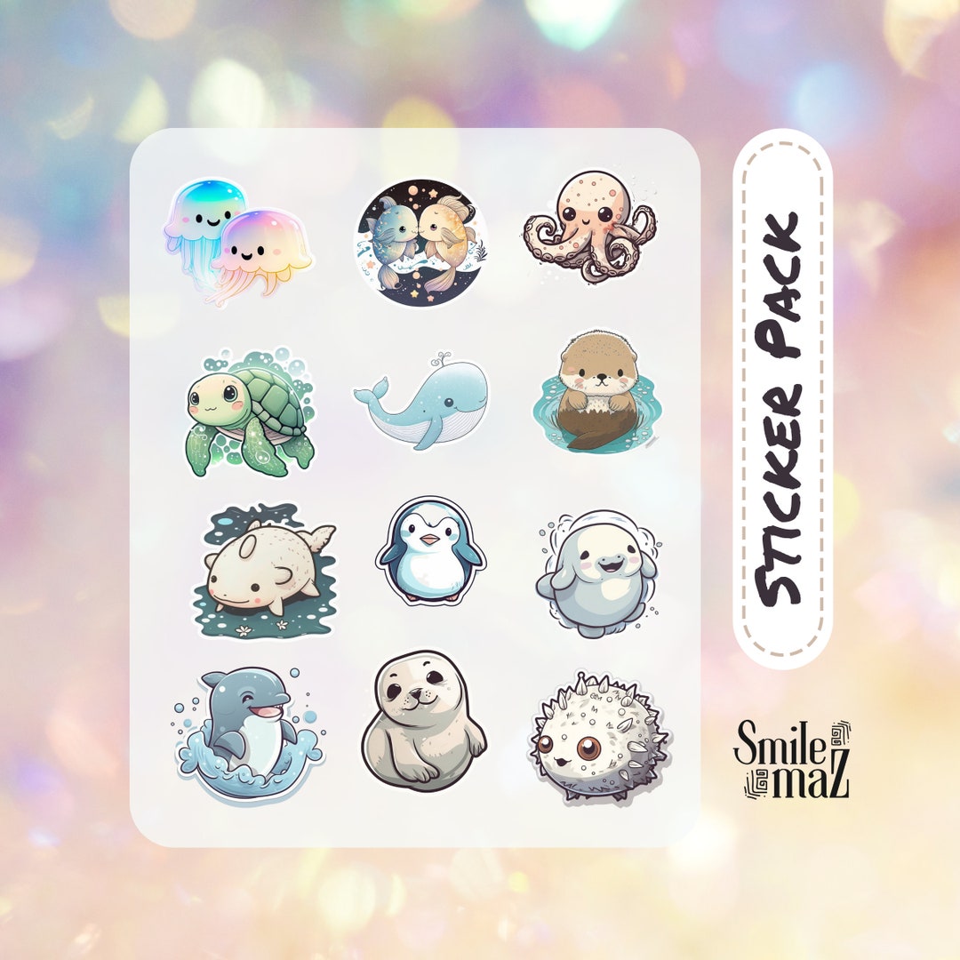 Cute Sea Animals Sticker Pack | High Quality Water Resistance Stickers ...
