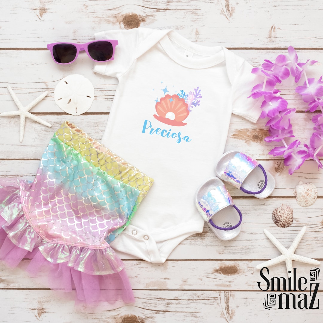 Preciosa Baby Onesie Spanish Latino Baby, Mermaid, Sirena - Etsy