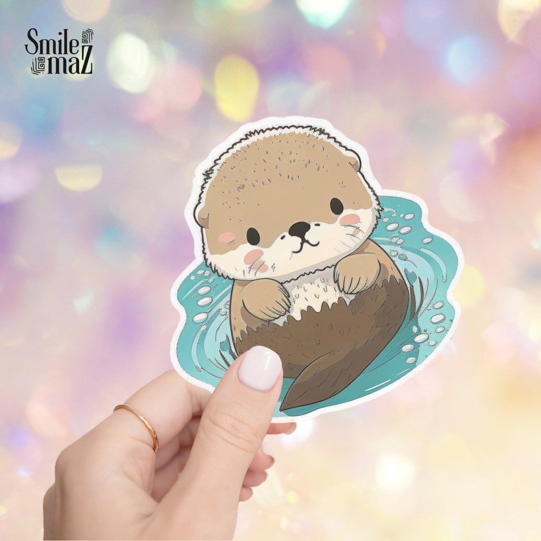 Sea Otter Sticker Sea Creatures Laptop Sticker High - Etsy