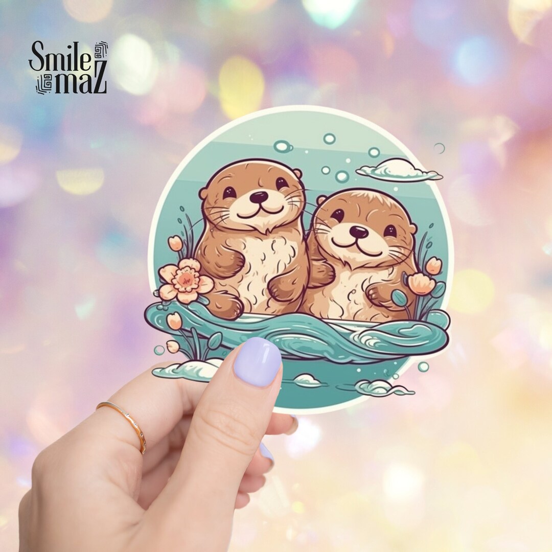 Sea Otters Sticker | High Quality Water Resistant Sticker | Sea ...
