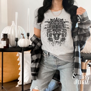 Aztec God of Rain Tlaloc Shirt Graphic Tee Camisa Para Hombre Latino ...