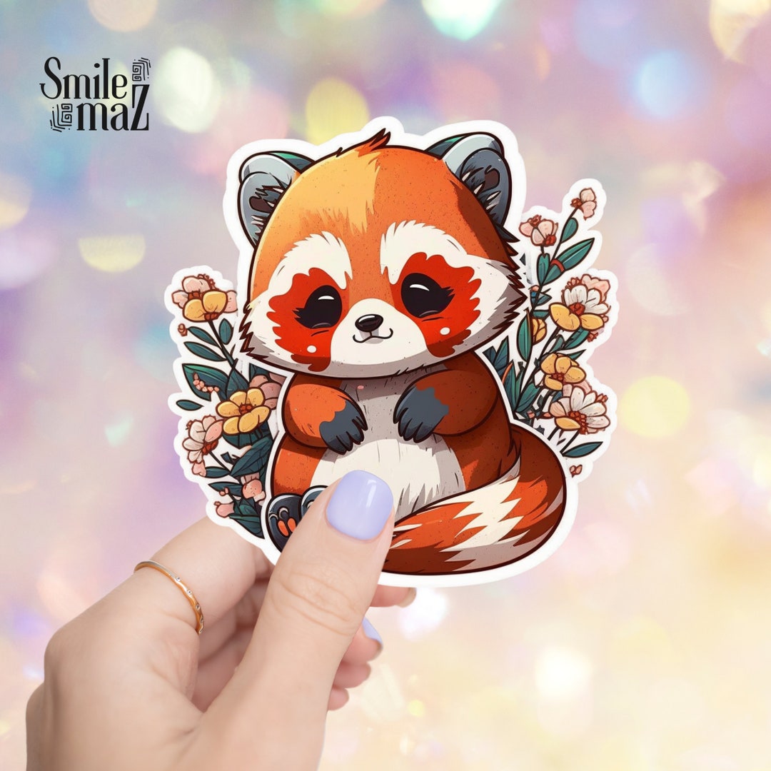 Red Panda Sticker: Waterproof Vinyl Laptop Decal - Etsy