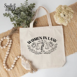 Women in Law Tote Bag | Lawyer Gift , Attorney Gift , Law School ...