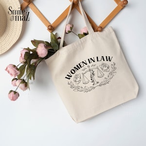 Women in Law Tote Bag | Lawyer Gift , Attorney Gift , Law School ...