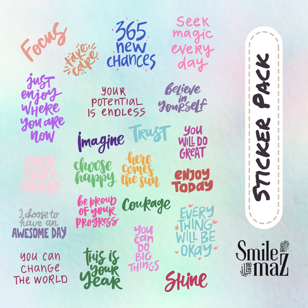 Positive Affirmations Sticker Pack: Waterproof Vinyl Decals - Etsy