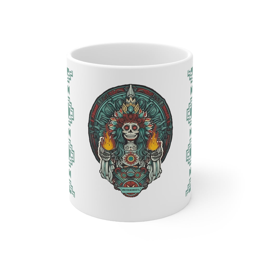Mictecacihuatl Mug: Aztec Goddess of Death, Latino Artwork - Etsy