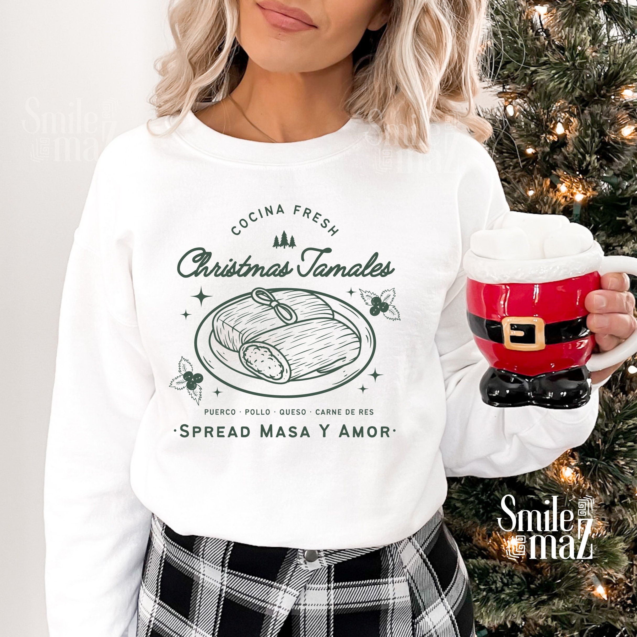 Christmas Tamales Latino Sweater | Noche Buena Holiday Sweatshirt ...