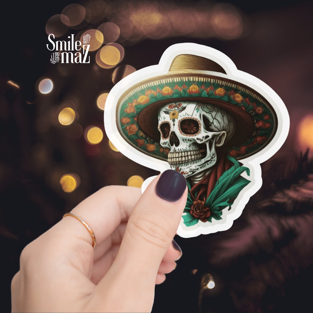 Vaquero Calavera Sticker: Waterproof Laptop Decal - Etsy